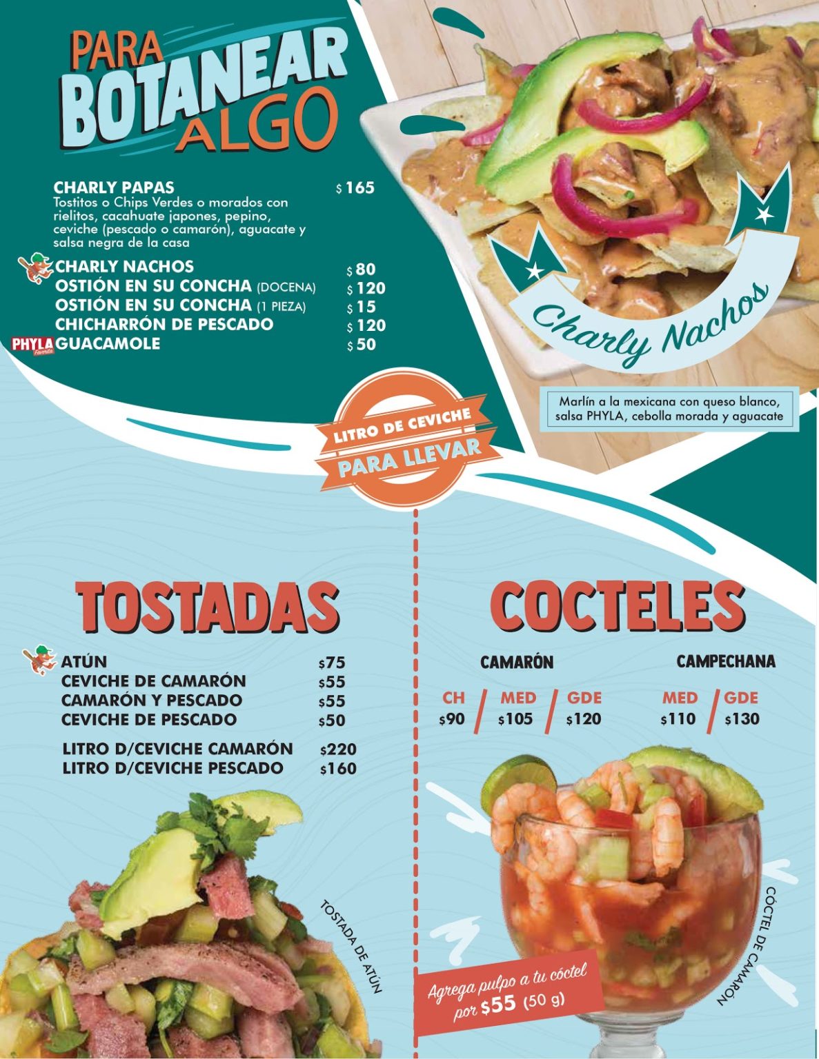 Menú – Mariscos Charlys