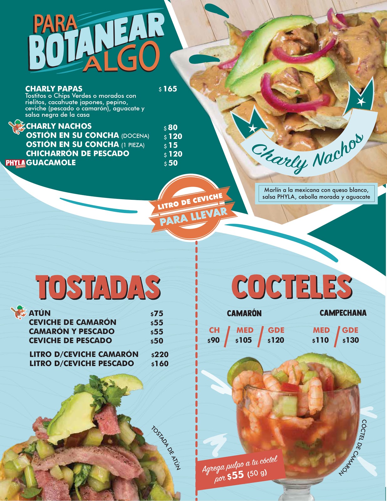 Menú – Mariscos Charlys